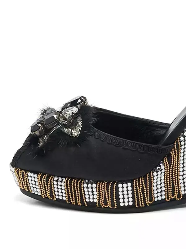 LE SILLA 105mm Crystal-embellished Wedge Sandals
