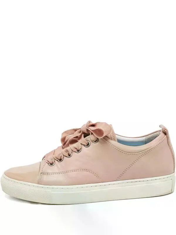 LANVIN Leather Lace-up Sneakers - Pink