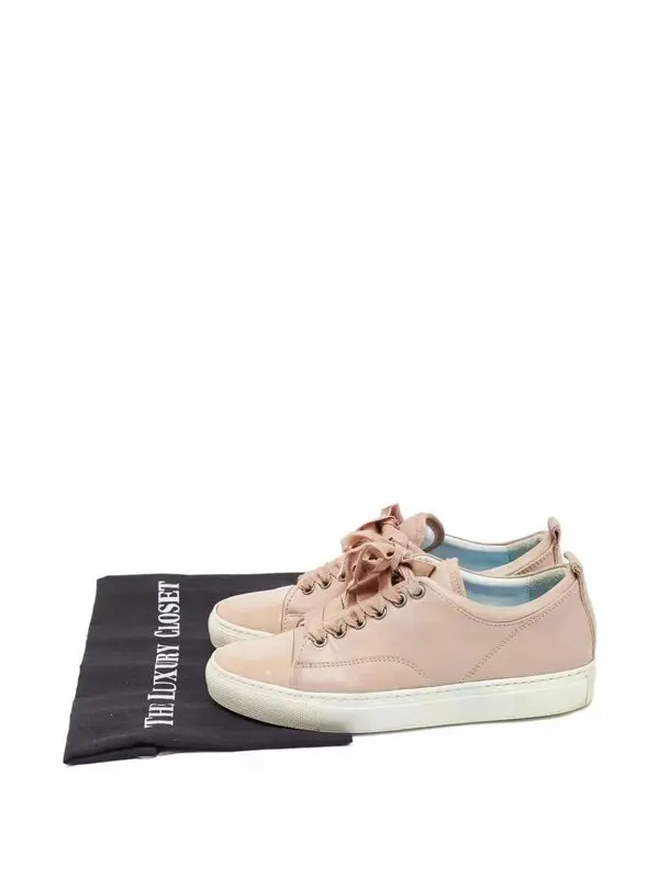 LANVIN Leather Lace-up Sneakers - Pink