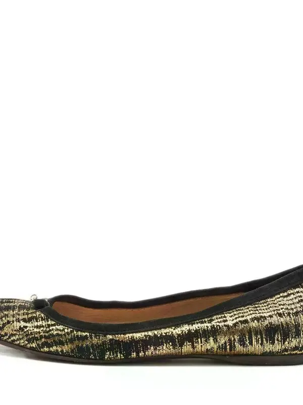 Fendi Metallic Suede Ballet Flats