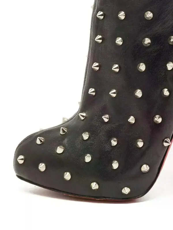 CHRISTIAN LOUBOUTIN 95mm Big Lips Spiked Leather Boots