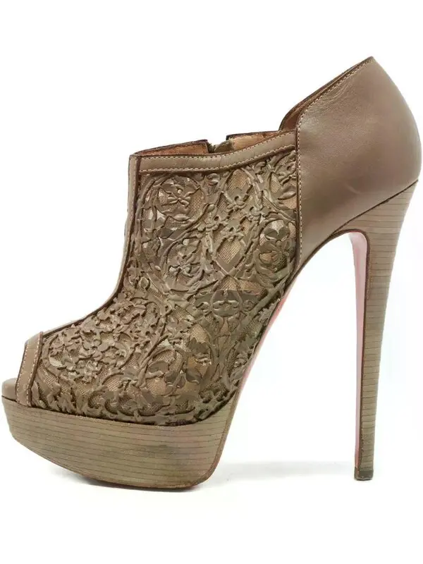 CHRISTIAN LOUBOUTIN Leather Lace Ankle Boots