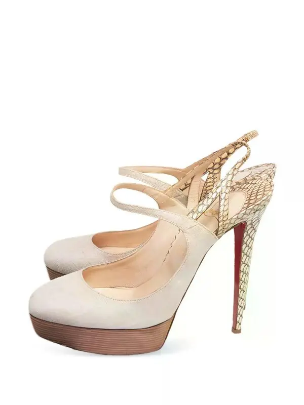 CHRISTIAN LOUBOUTIN 135mm Bretelle Slingback Pumps - Beige