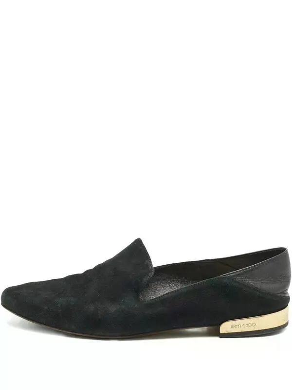 JIMMY CHOO Suede Leather Smoking Slippers