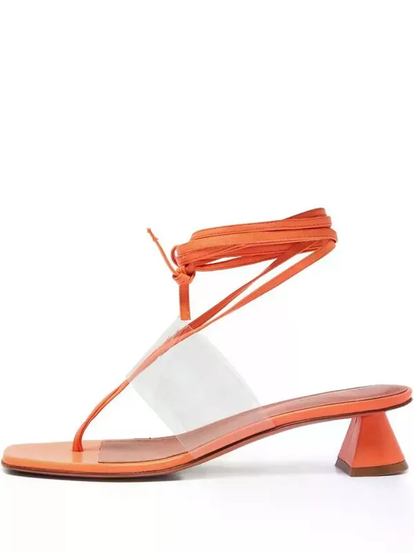 Amina Muaddi Leather Heeled Sandals