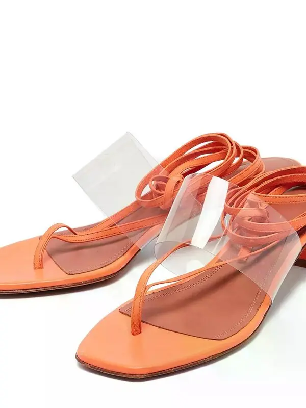 Amina Muaddi Leather Heeled Sandals