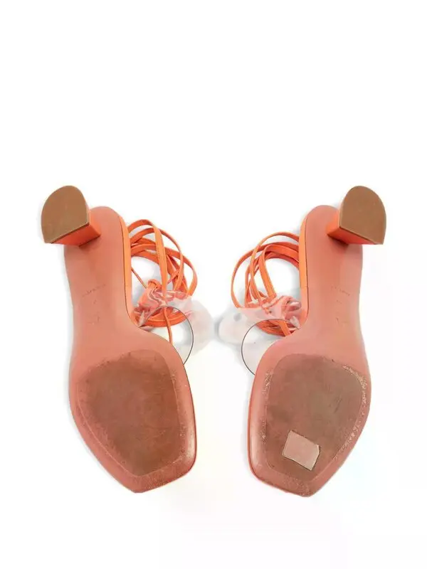 Amina Muaddi Leather Heeled Sandals