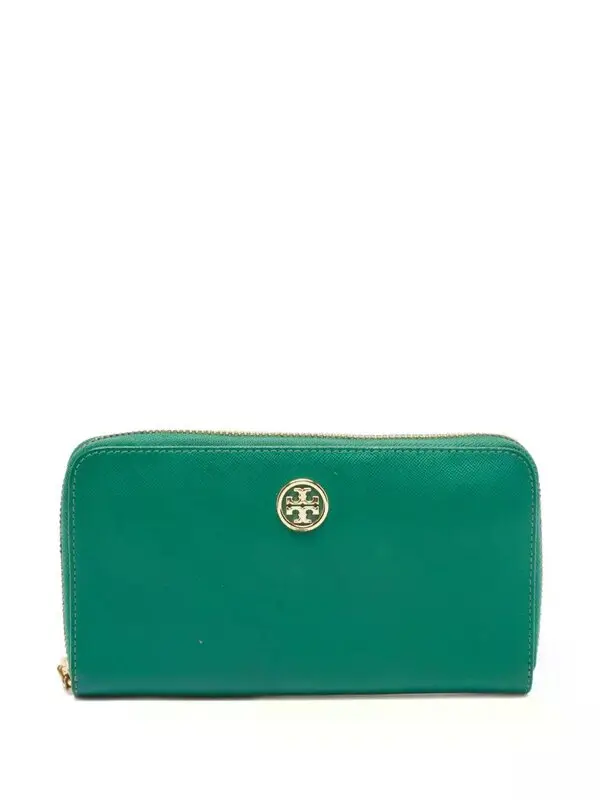 Tory Burch Leather Zip Wallet - Green