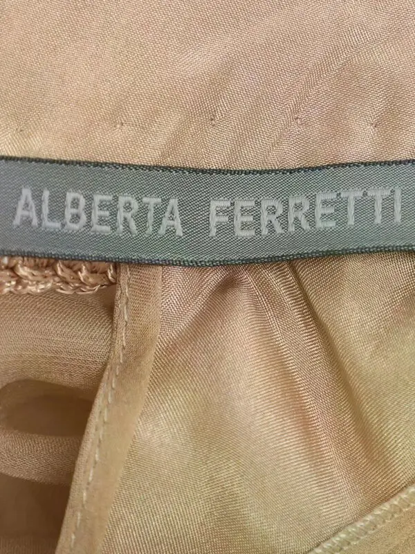Alberta Ferretti Braided Crystal Halter Neck Top