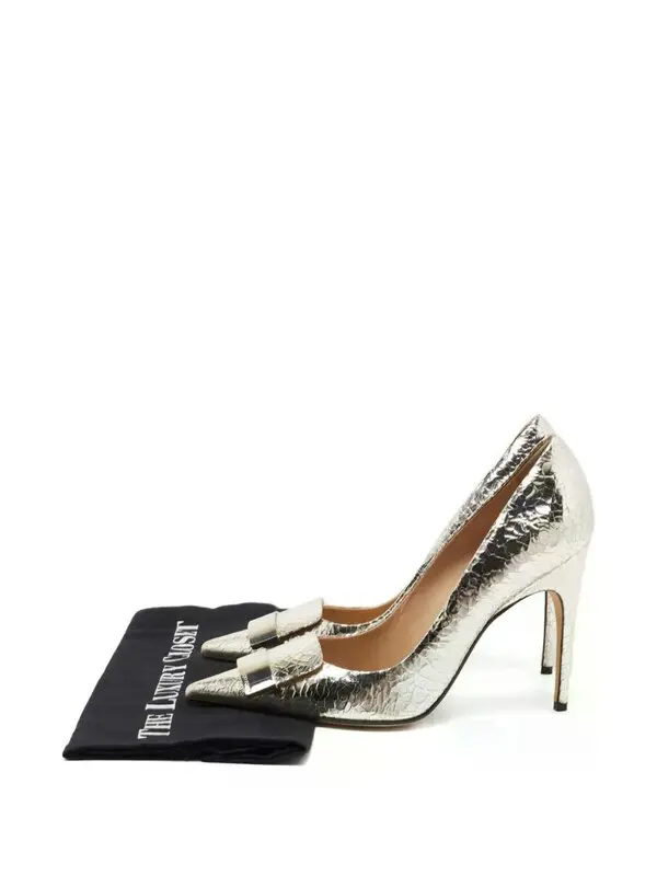 SERGIO ROSSI Croc-embossed Buckle Pumps