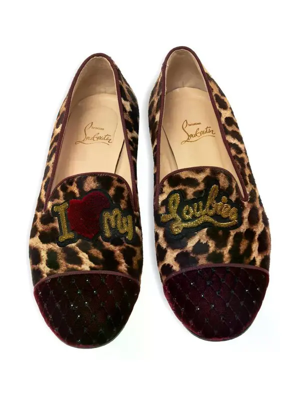 CHRISTIAN LOUBOUTIN Leopard-patterned Slippers