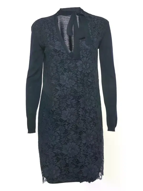 Valentino Garavani Lace Insert Long-sleeve Dress