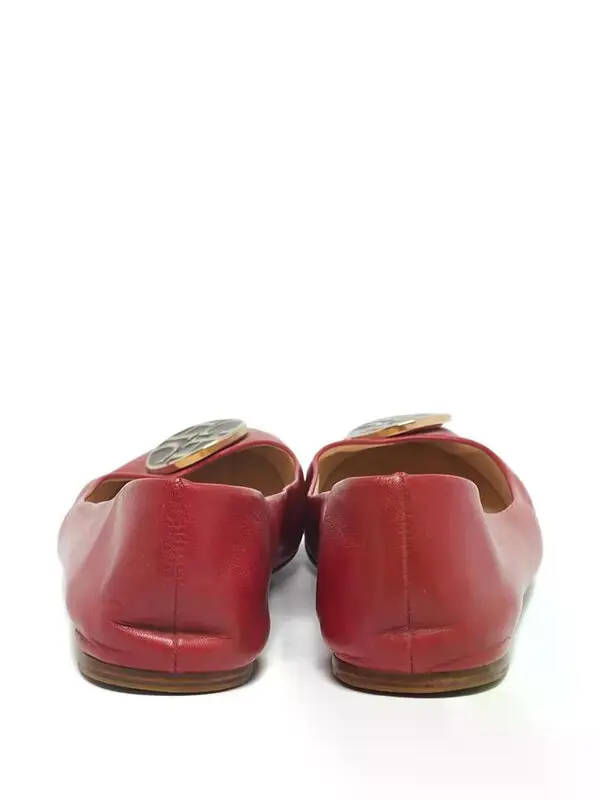 Carolina Herrera Leather Ballet Flats With Logo Detail