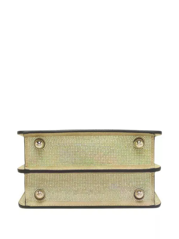 Fendi Peekaboo Embellished Suede Tote - Green