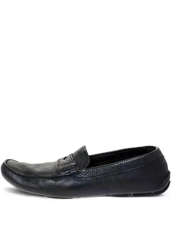 Prada Logo-detail Leather Loafers