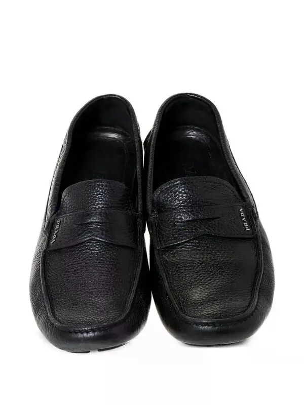 Prada Logo-detail Leather Loafers