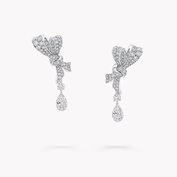 Graff Tilda’s Bow Diamond Drop Earrings - White Gold