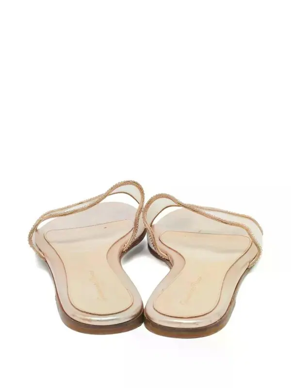 GIANVITO ROSSI Crystal-embellished Flat Sandals - Gold