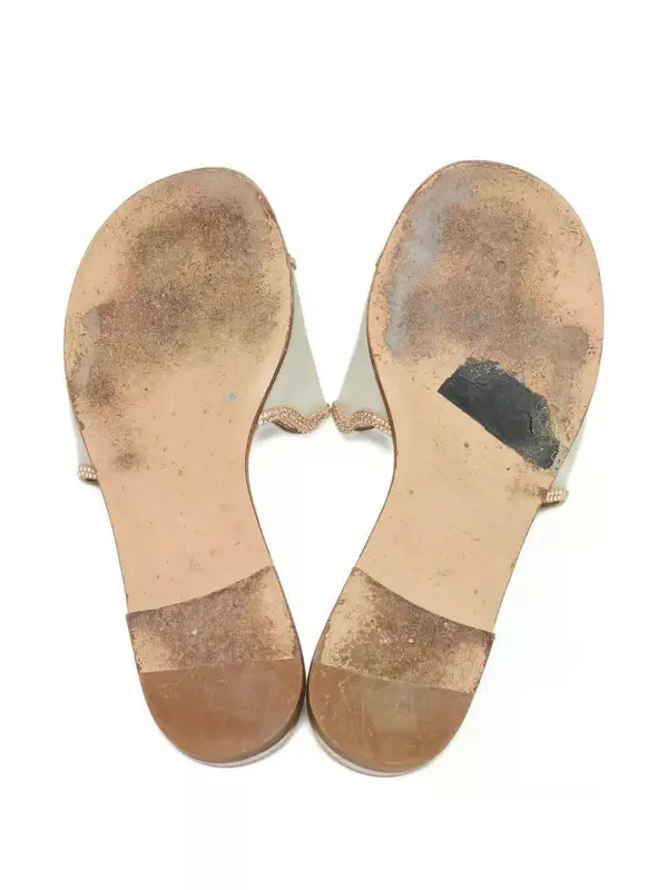 GIANVITO ROSSI Crystal-embellished Flat Sandals - Gold