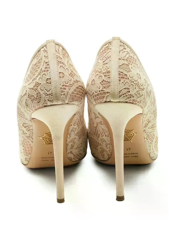 CHARLOTTE OLYMPIA Monroe Lace Pointed Heeled Pumps