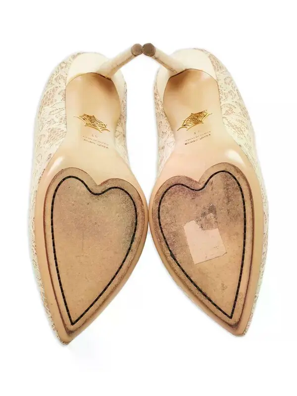 CHARLOTTE OLYMPIA Monroe Lace Pointed Heeled Pumps