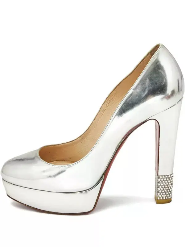 CHRISTIAN LOUBOUTIN Crystal-embellished Heeled Pumps - Silver