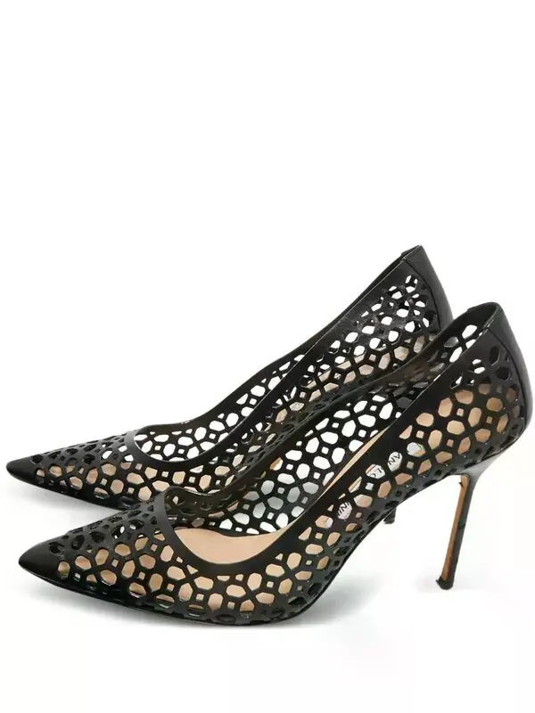 Manolo Blahnik Leather Laser-cut Pumps