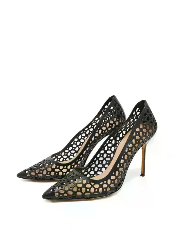 Manolo Blahnik Leather Laser-cut Pumps