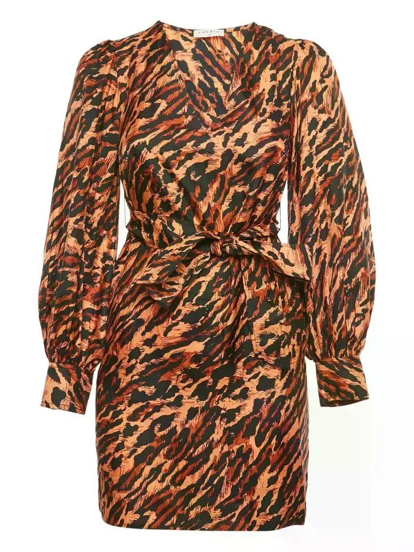 Sandro Silk Animal-print Mini Dress