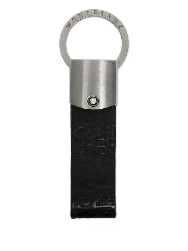 Montblanc Embossed Leather Key Chain - Black