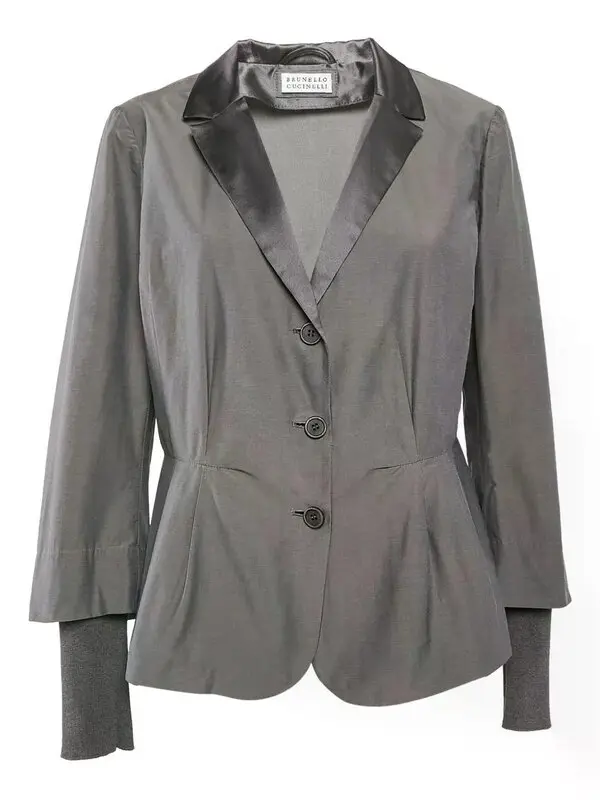Brunello Cucinelli Cotton Blazer With Satin Collar