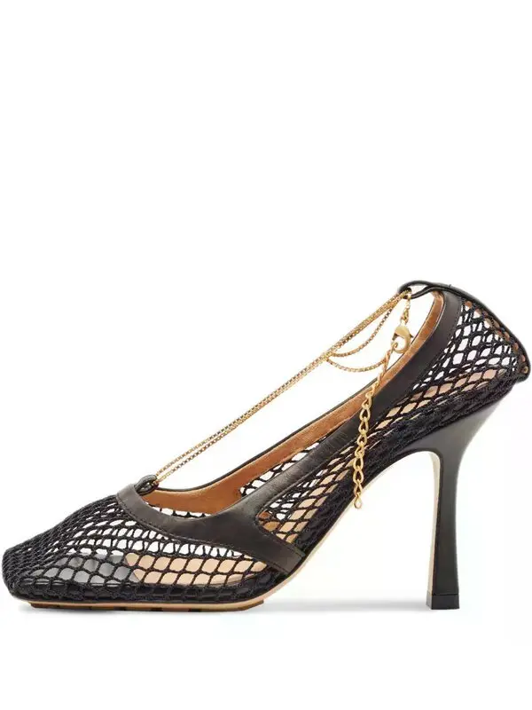 Bottega Veneta Chain-detail Square-toe Pumps - Black