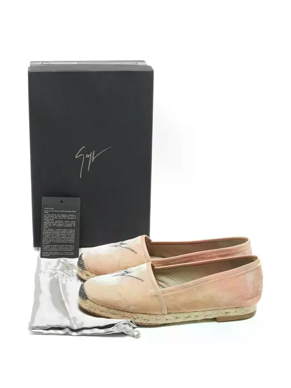 GIUSEPPE ZANOTTI Velvet Embellished Espadrilles
