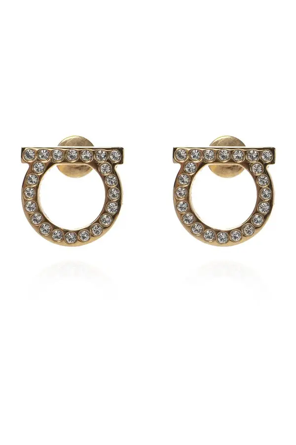 FERRAGAMO Logo Earrings - Gold