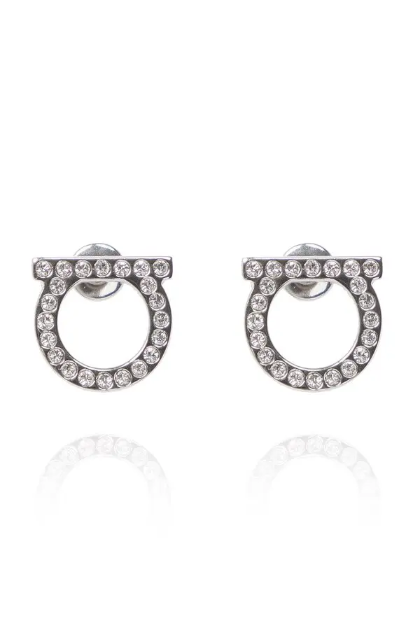 FERRAGAMO Gancini Crystal Earrings