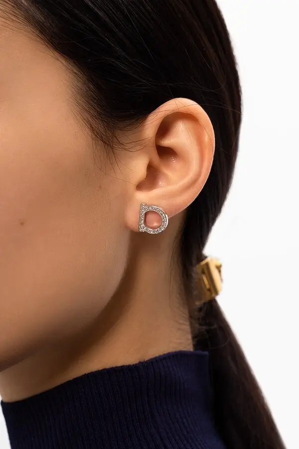 FERRAGAMO Gancini Crystal Earrings