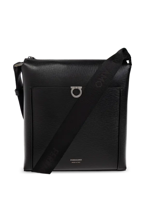 FERRAGAMO Leather "trading" Shoulder Bag - Black