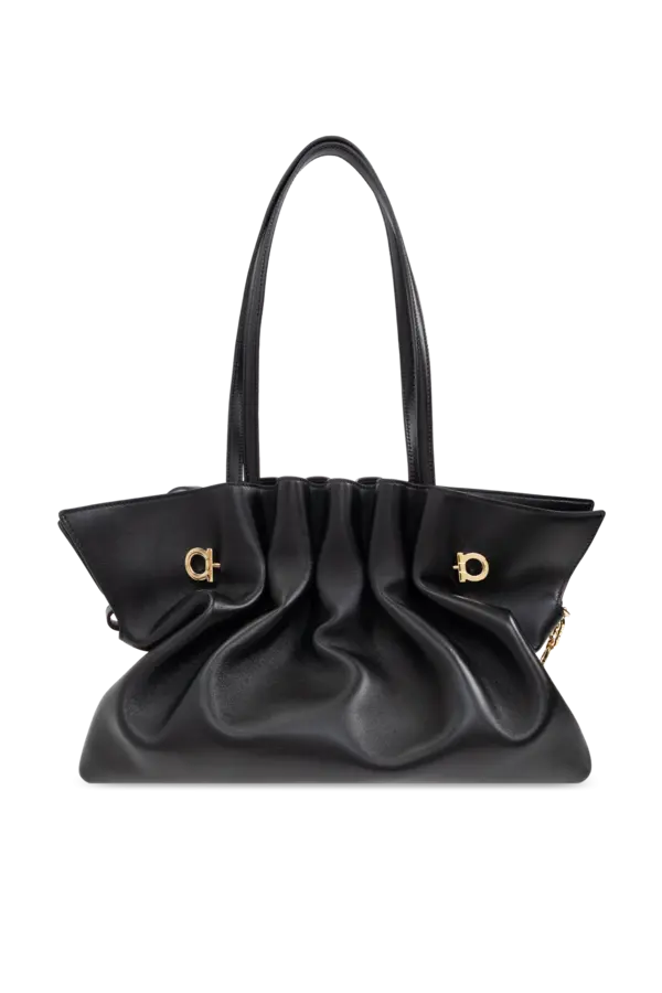 FERRAGAMO Pierc Medium Shoulder Bag - Black