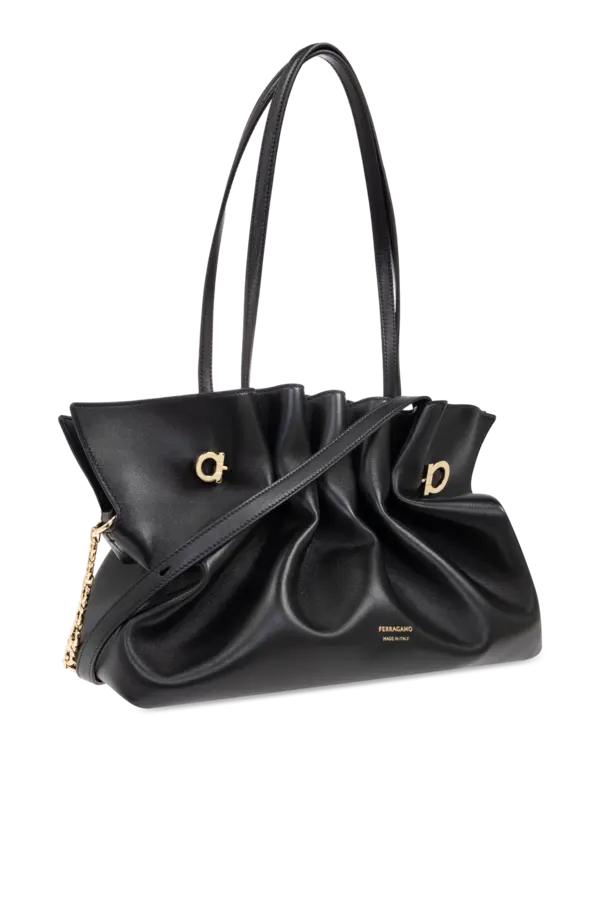 FERRAGAMO Pierc Medium Shoulder Bag - Black