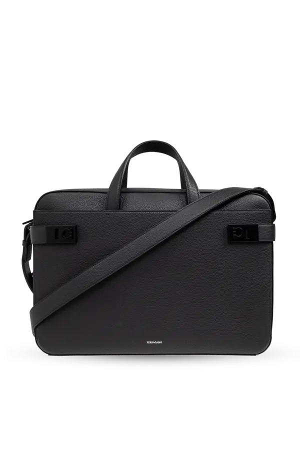 FERRAGAMO Leather Briefcase - Black