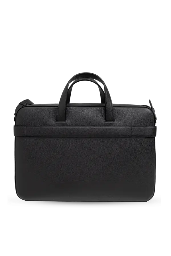 FERRAGAMO Leather Briefcase - Black