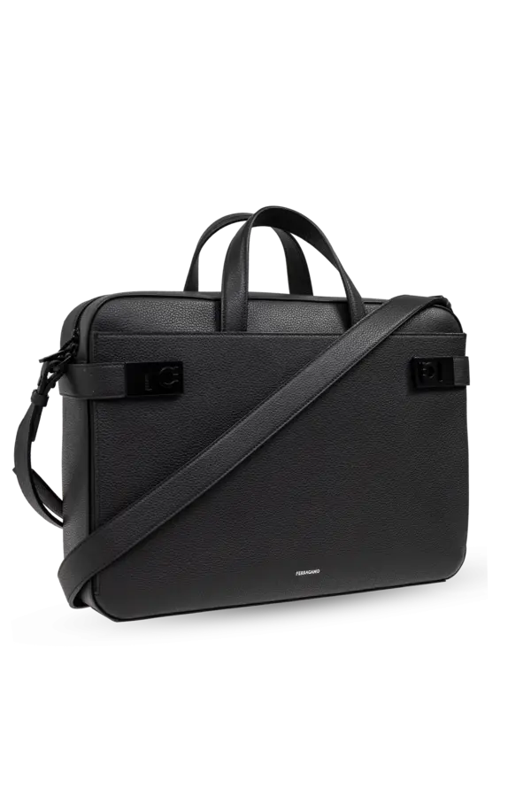 FERRAGAMO Leather Briefcase - Black