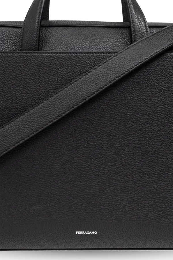 FERRAGAMO Leather Briefcase - Black