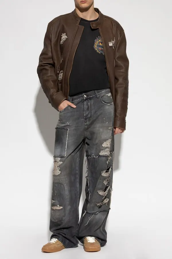Amiri Logo Jeans - Grey