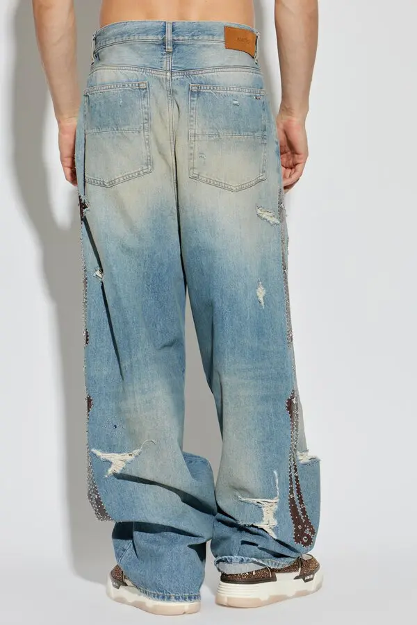 Amiri Jeans With Shimmering Embellishments