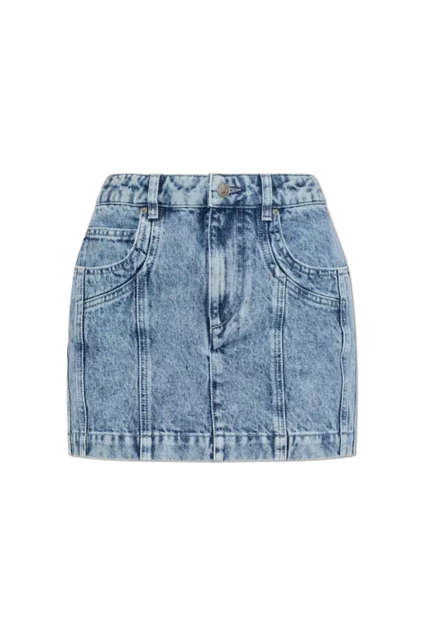 MARANT ETOILE Juana Denim Mini Skirt - Light Blue