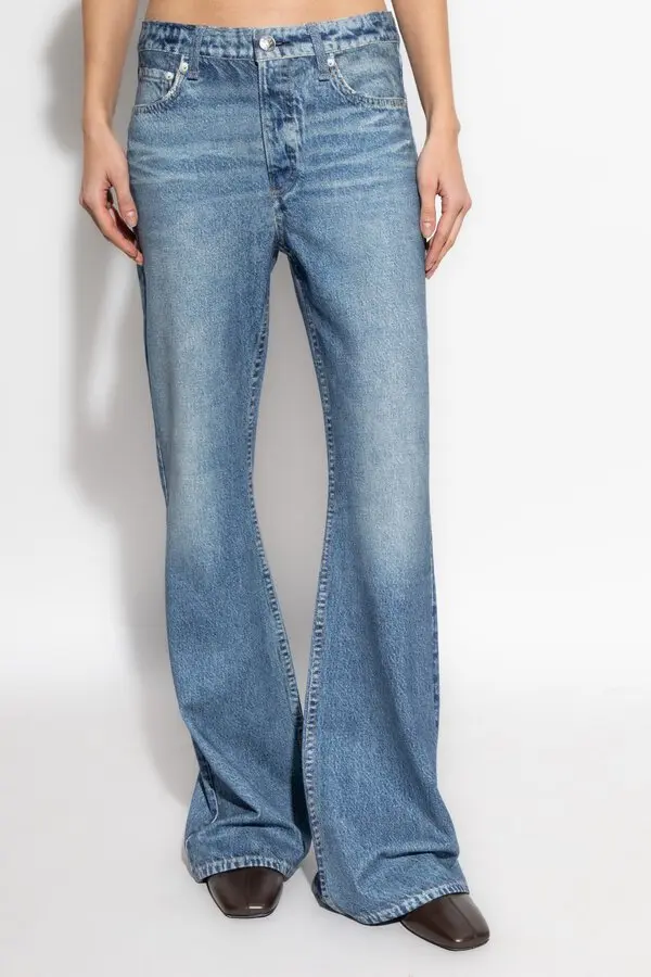 Rag & Bone Flared Leg Trousers - Blue