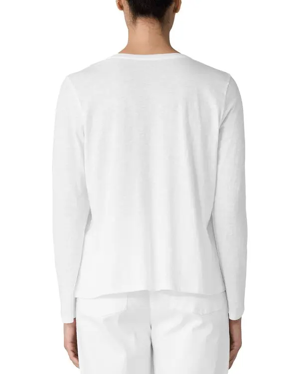 Eileen Fisher V-neck Long Sleeve Tee - White