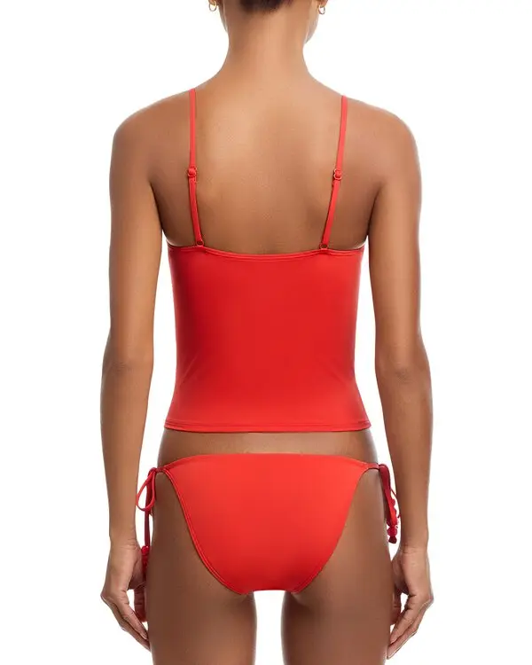 Staud Sisley Side Tie Bikini Bottom - Flame