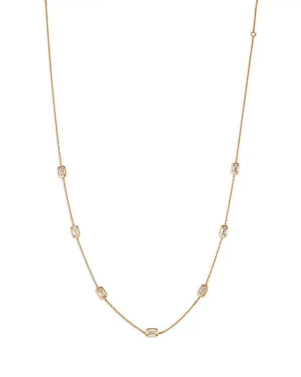 Bloomingdale'S Certified Lab Grown Emerald Cut Diamond Station Necklace In 14k Yellow 2.2 Tcw - Gold